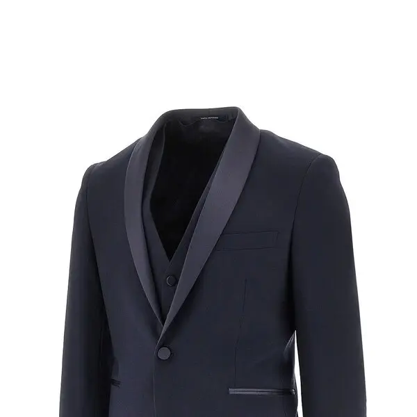 Tagliatore Super 120's Wool Tuxedo Suit - Blue