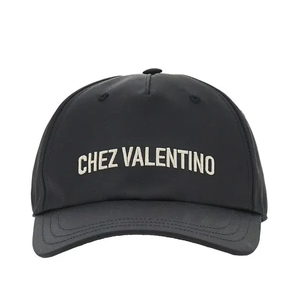 Valentino Garavani Baseball Cap With Chez Embroidery - Black