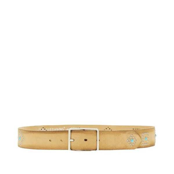 GIANNIFRANCO BELTS Suede Leather Belt With Studs And Stones