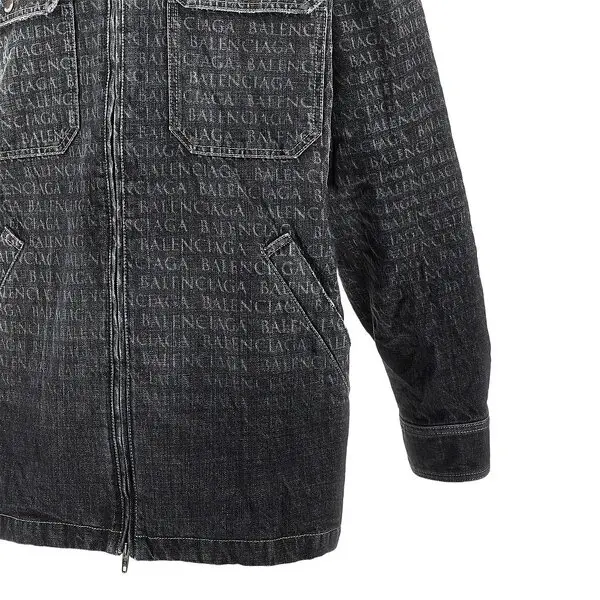 Balenciaga Logo Print Denim Overhirt