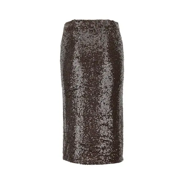 P.a.r.o.s.h Sequined Midi Skirt - Brown
