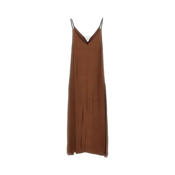 Prada Crêpe Satin Midi Dress With Gathered Details
