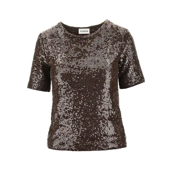 P.a.r.o.s.h Sequin Embroidered Tulle Top