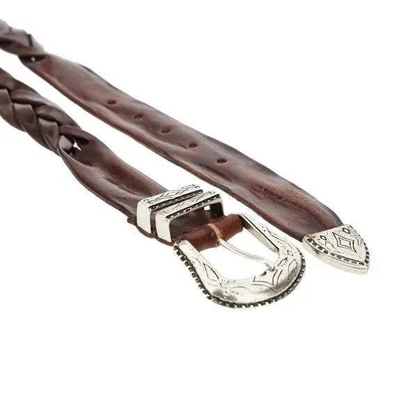 GIANNIFRANCO BELTS Braided Shiny Leather Belt