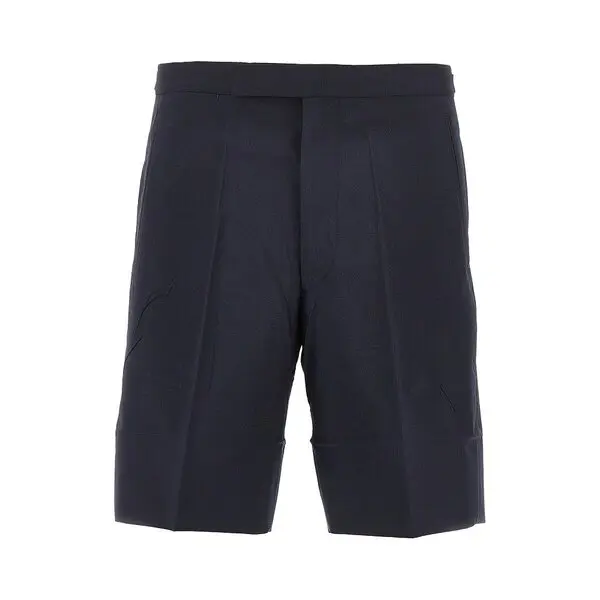 Prada Creased Effect Light Mohair Shorts - Blue