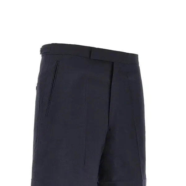 Prada Creased Effect Light Mohair Shorts - Blue