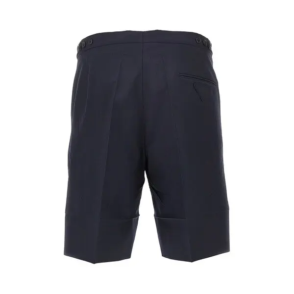 Prada Creased Effect Light Mohair Shorts - Blue