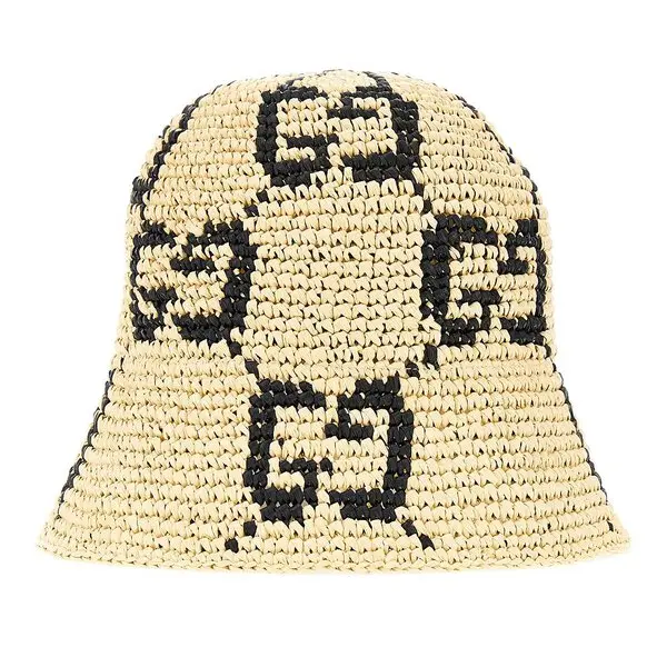 Gucci Gg Motif Cloche Hat - Beige