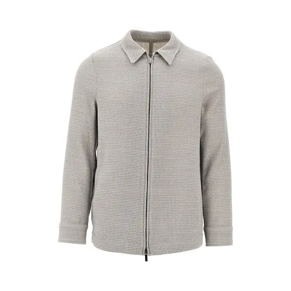 Emporio Armani Waffle Jersey Zip Jacket - Grey