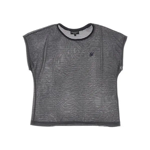 Emporio Armani Icon Collection Striped Knitted Top - Blue