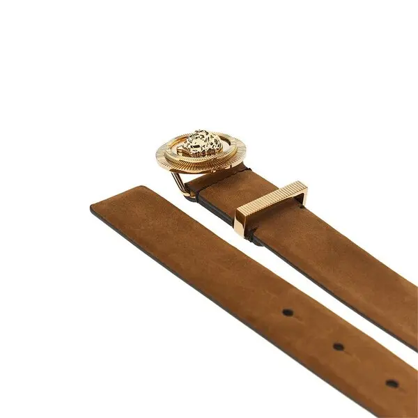 Versace Medusa Biggie Nabuck Leather Belt