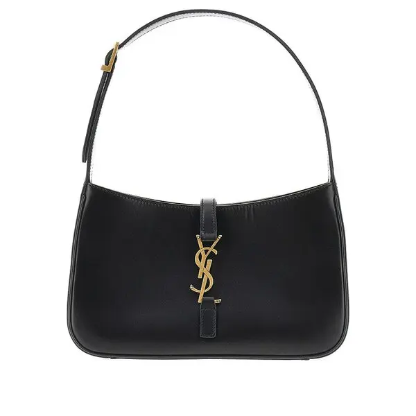 Saint Laurent Le 5 À 7 Smooth Leather Hobo Bag With Hook Closure - Black