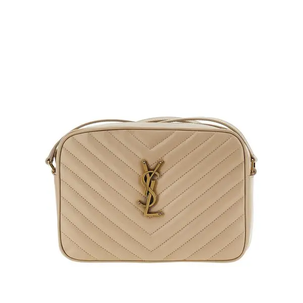 Saint Laurent Quilted Leather Lou Camera Bag - Beige