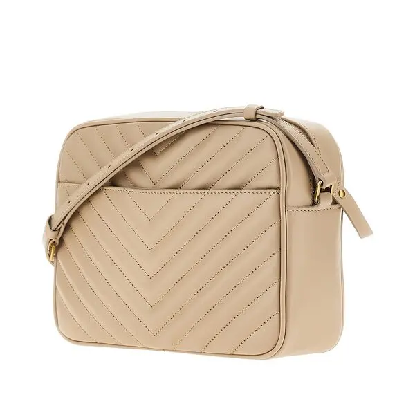 Saint Laurent Quilted Leather Lou Camera Bag - Beige