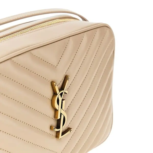 Saint Laurent Quilted Leather Lou Camera Bag - Beige