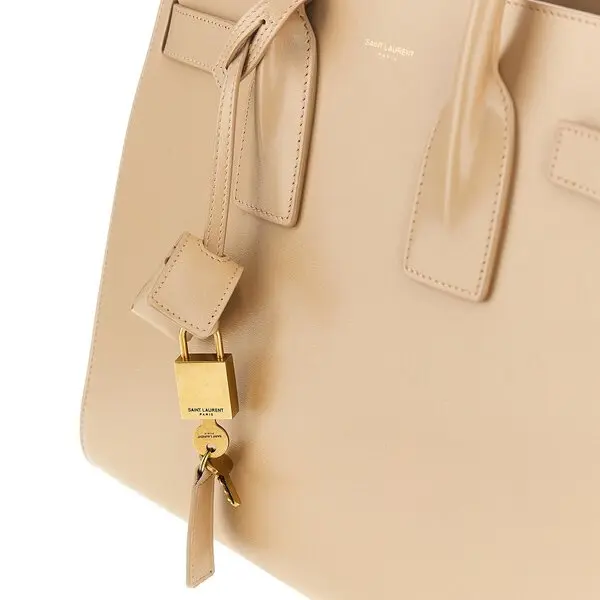 Saint Laurent Small Sac De Jour Leather Bag - Beige