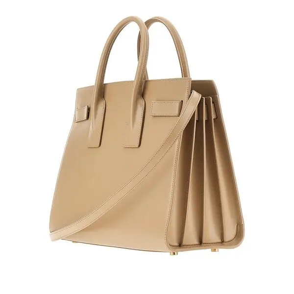 Saint Laurent Small Sac De Jour Leather Bag - Beige