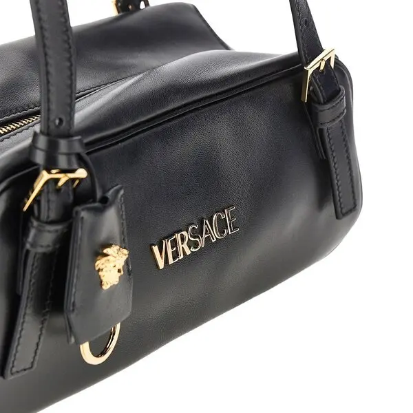 Versace Nappa Leather Bowling Bag With Medusa Tag