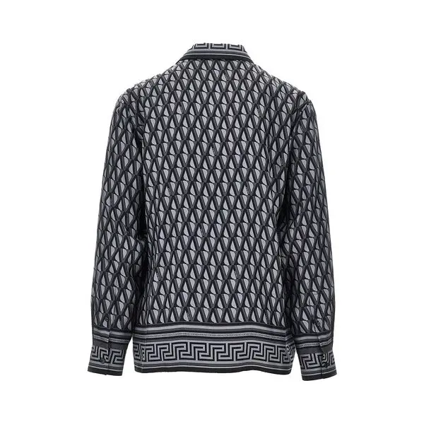 Versace V Greca' Print Silk Shirt