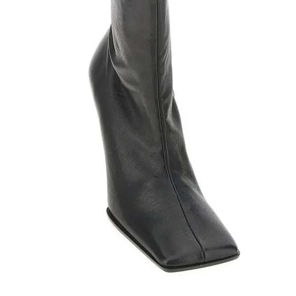 Alaïa Soft Square Leather Ankle Boots