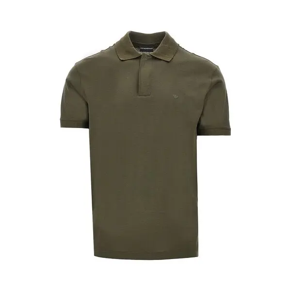 Emporio Armani Travel Essential Lyocell And Cotton Polo An - Green