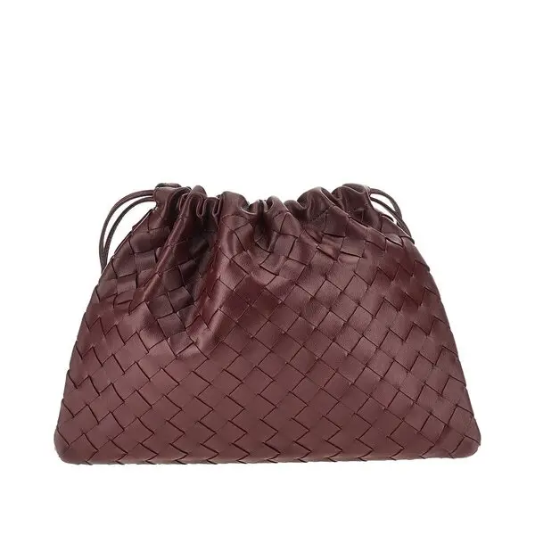 Bottega Veneta Woven Leather Drawstring Bag - Red