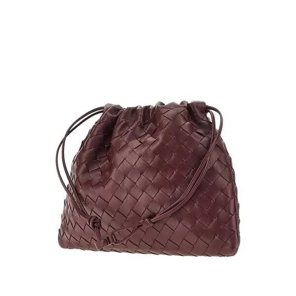 Bottega Veneta Woven Leather Drawstring Bag - Red