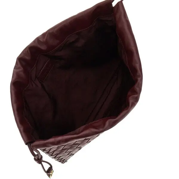 Bottega Veneta Woven Leather Drawstring Bag - Red