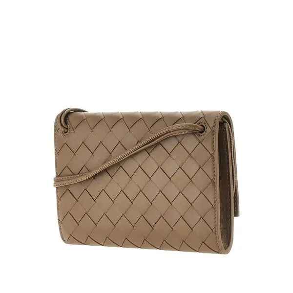 Bottega Veneta Intrecciato Nappa Leather Andiamo Pouch - Brown