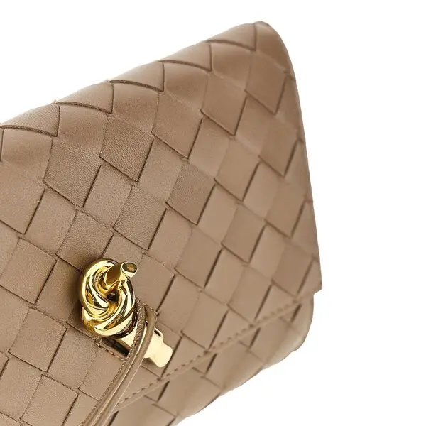 Bottega Veneta Intrecciato Nappa Leather Andiamo Pouch - Brown