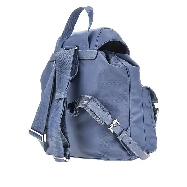 Prada Small Re-nylon Backpack With Saffiano Leather Details - Blue