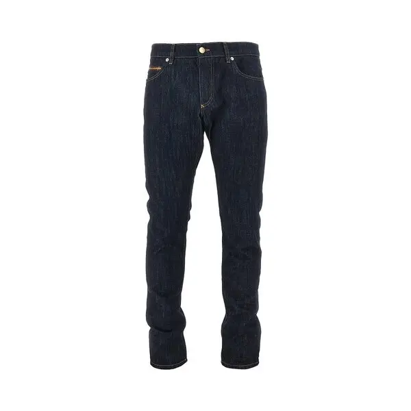 Dolce & Gabbana Regular Fit Jeans With Leather Details
