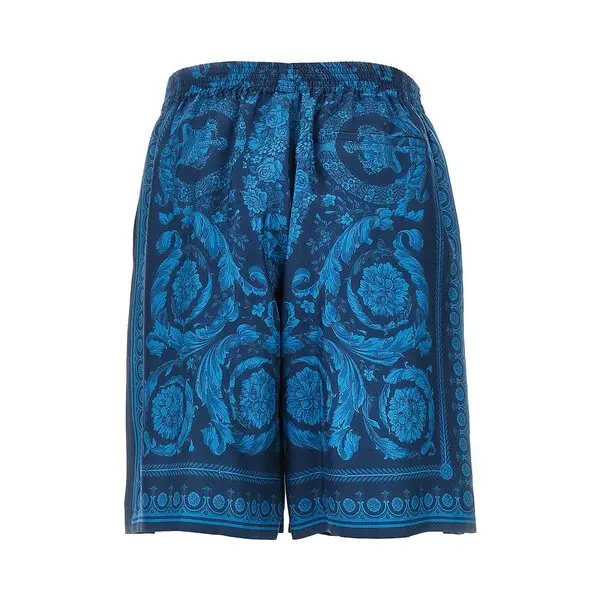 Versace Barocco Print Silk Shorts