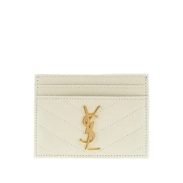 Saint Laurent Grain De Poudre Leather Cardholder