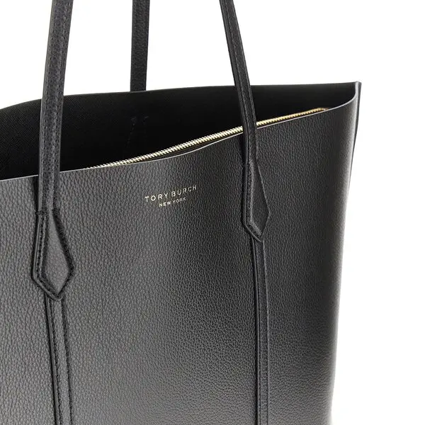 Tory Burch Perry Grained Leather Shopping Bag - Black