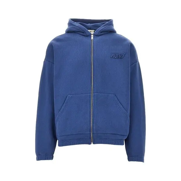 AUTRY Full-zip Hoodie With Embroidered Logo Patch