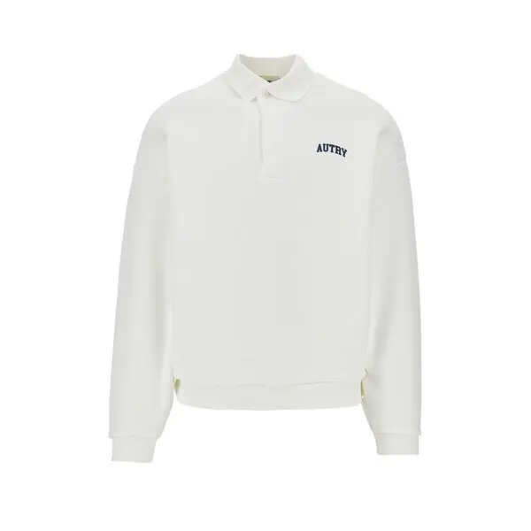 AUTRY French Terry Polo Weathirt - White