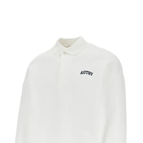 AUTRY French Terry Polo Weathirt - White