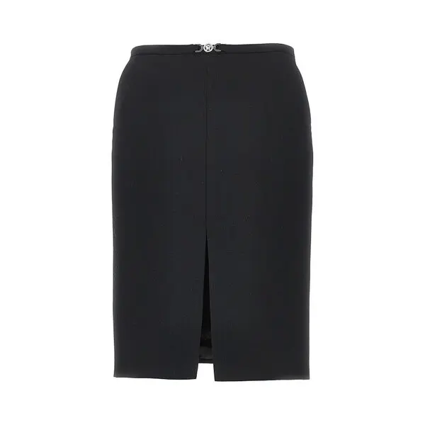 Versace Wool Canvas Skirt With Medusa '95 Detail