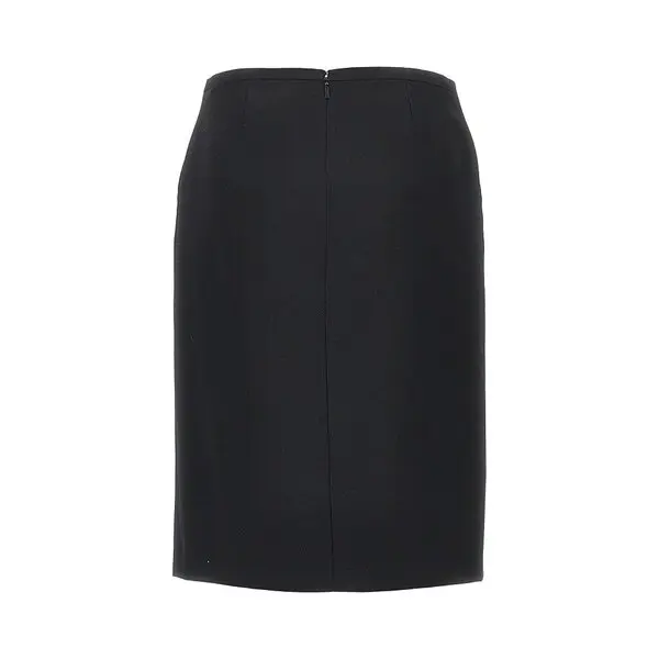 Versace Wool Canvas Skirt With Medusa '95 Detail