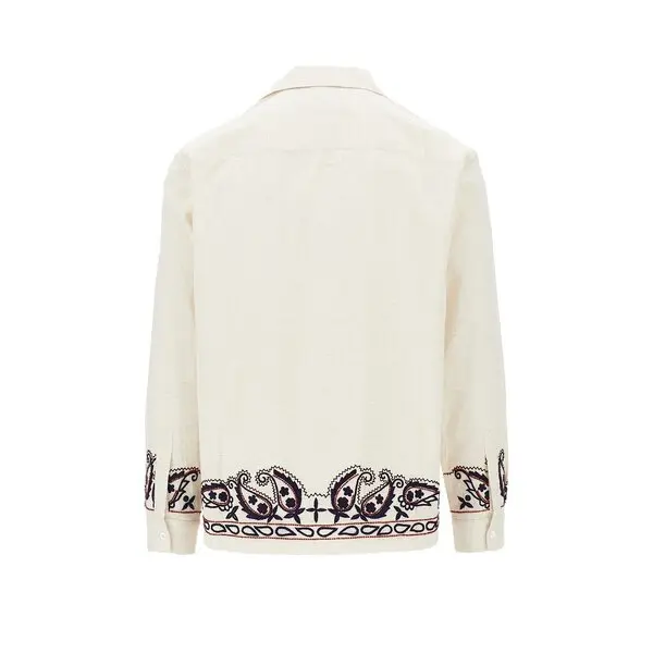 BAZISZT Silk Embroidered Paisley Shirt