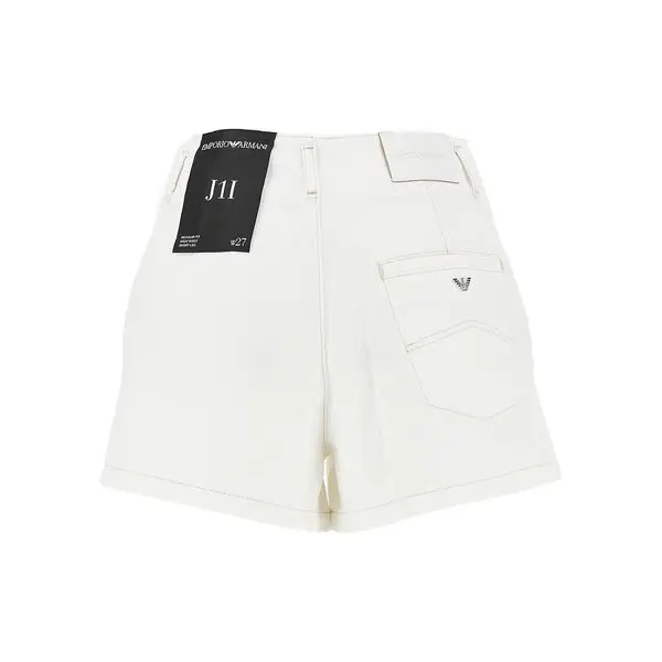 Emporio Armani High-rise Wide-leg Cotton Drill Shorts