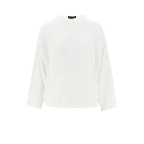 Emporio Armani Knitted Top With Batwing Sleeve - White