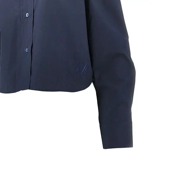 Emporio Armani Mandarin Collar Cotton Poplin Shirt
