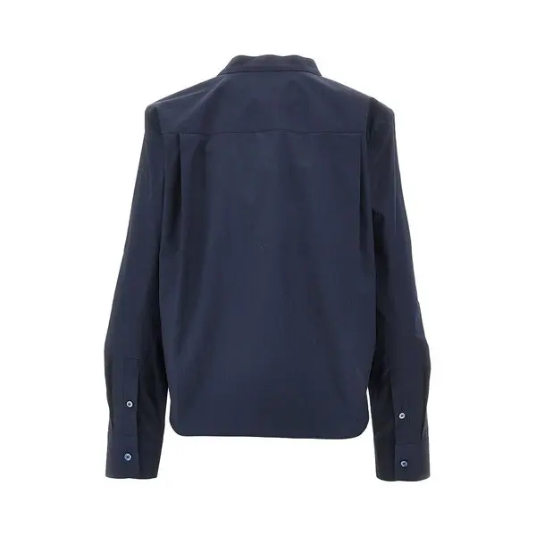 Emporio Armani Mandarin Collar Cotton Poplin Shirt