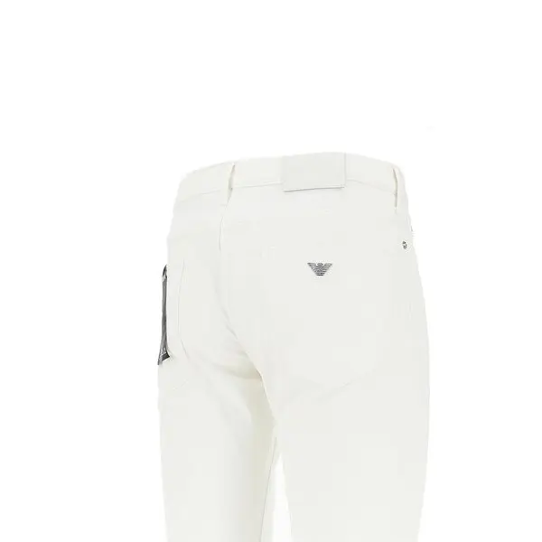 Emporio Armani Stretch Gabardine J06 Slim Fit Pants - White