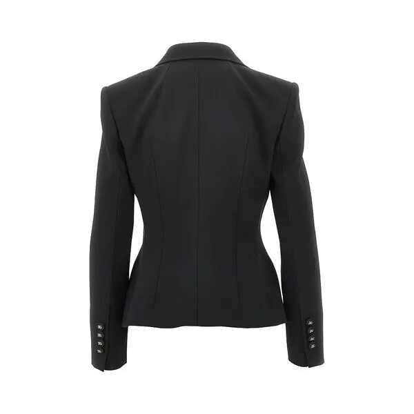 Dolce & Gabbana Slim Fit Gabardine Single-breasted Jacket With Dg Buttons - Black