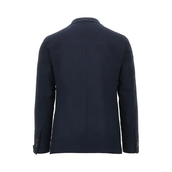 Tagliatore Cotton And Wool Blend Canvas Single-breasted Jacket - Blue