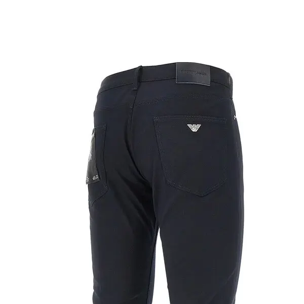 Emporio Armani Stretch Gabardine J06 Slim Fit Pants - Blue