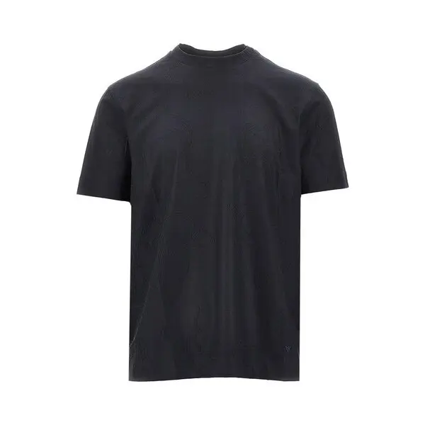Emporio Armani Jacquard Tretch Jerey T-hirt - Black
